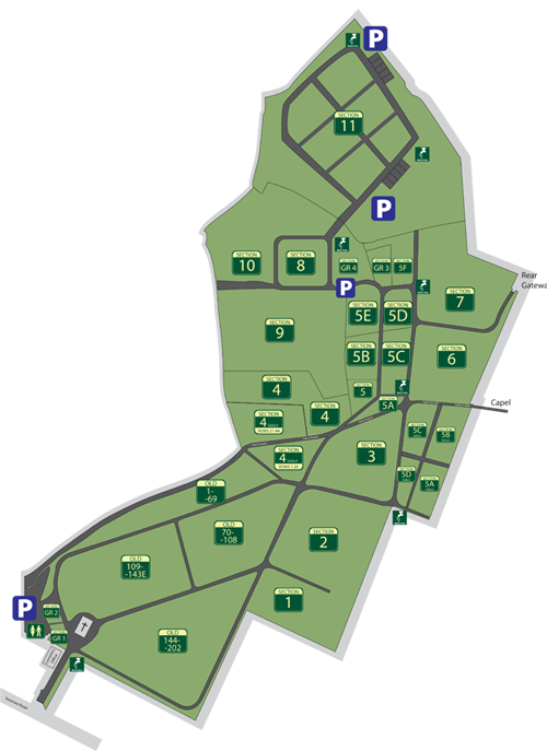 Cemetery Map - Llanelli District Cemetery